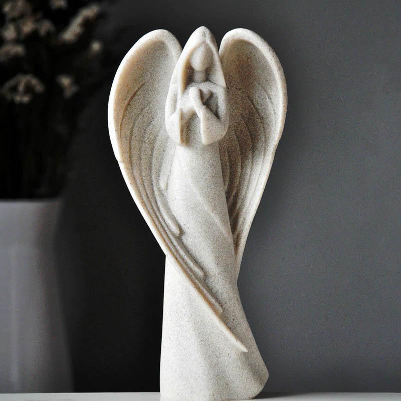 Statue Ange Gardien - Statuette Ange pour mémorial funéraire religieux ...