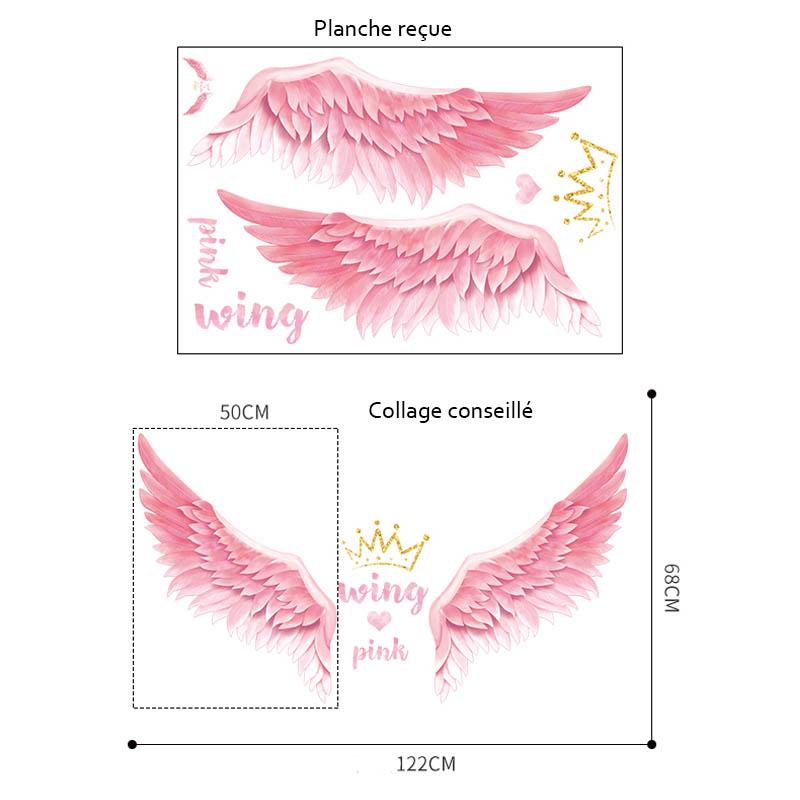 Sticker Ailes d'Ange Roses et Couronne | Univers d'Ange