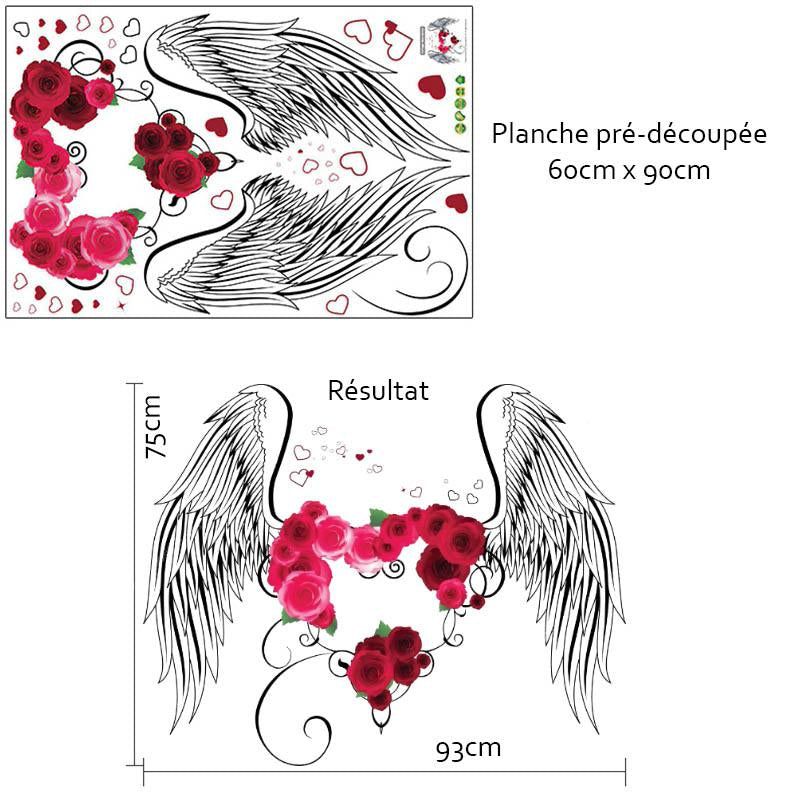 Sticker Ailes d'Ange et Roses | Univers d'Ange
